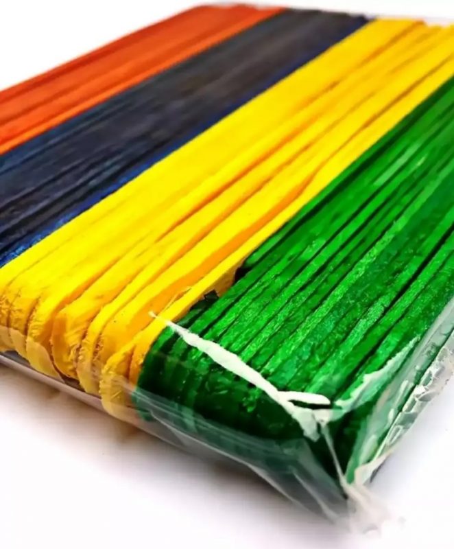Ice Cream Sticks Large Pack of 50 Sticks – Multicolour – Pencil Mall